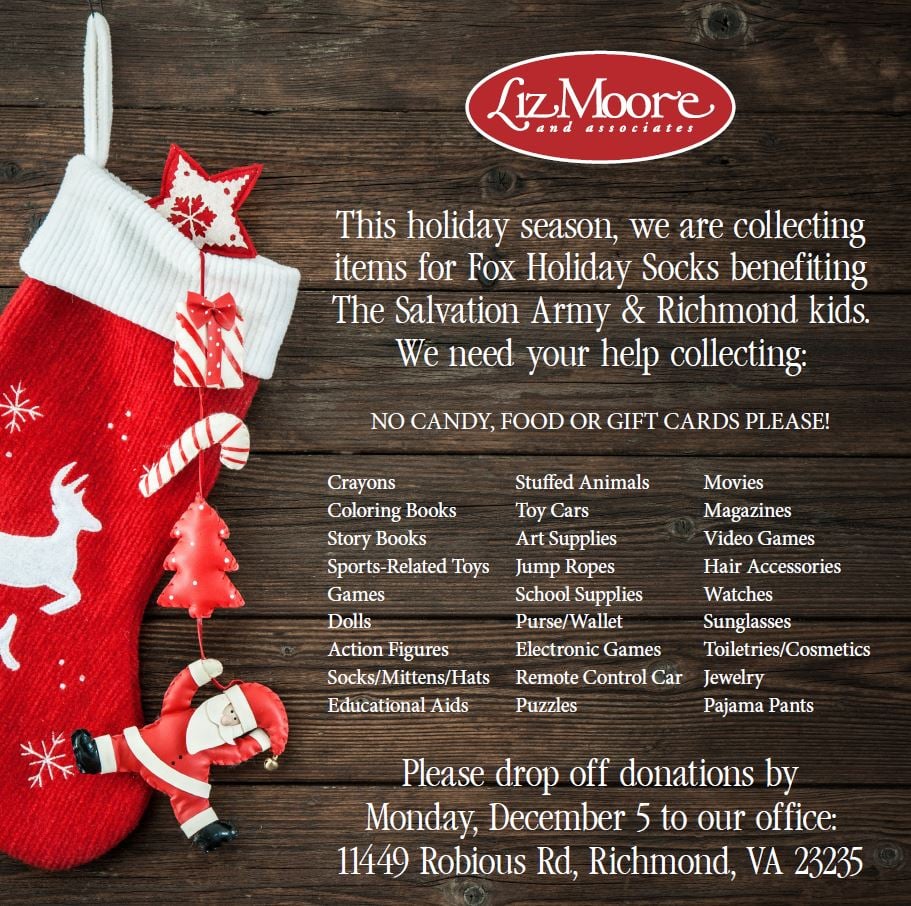 Liz Moore & Associates Richmond Office is Collecting Items for Fox ...